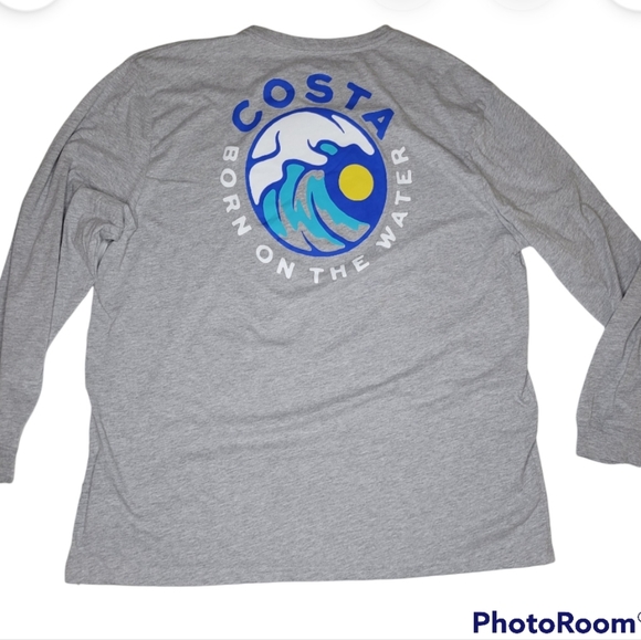 Costa | Shirts | Costa Long Sleeve Gray Tee Shirt Born On The Water ...